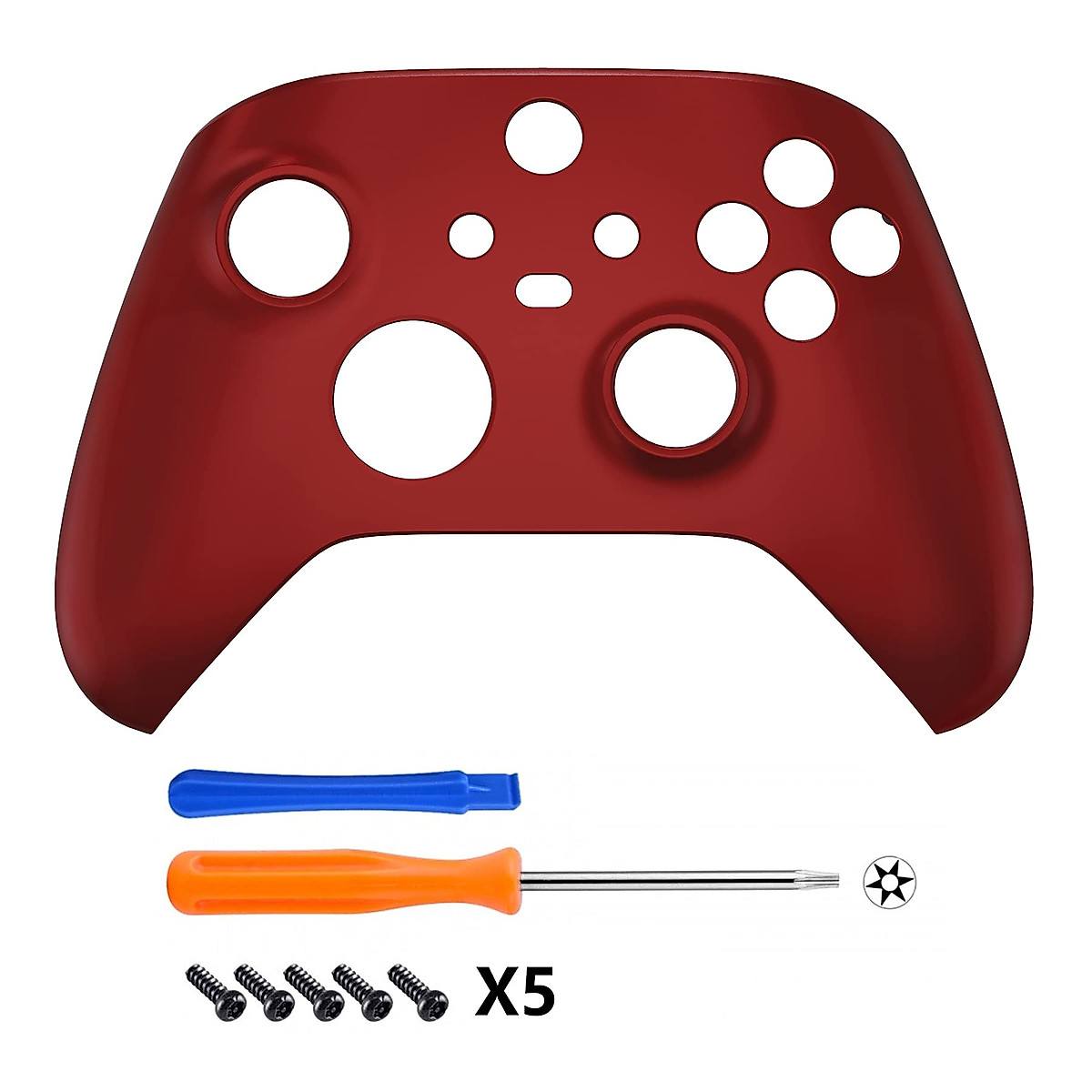 eXtremeRate Scarlet Red Replacement Shell for Xbox Series X & S Controller - Personalized Upgrade - Soft Touch Grip Custom Gaming Case Faceplate for Xbox Core Controller [Controller NOT Included]