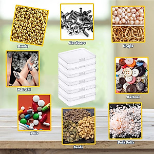 Goiio 3 Pcs 5.6x4.2x1.8 Inches Clear Rectangle Box for Collecting Small Items, Beads, Game Pieces, Business Cards, Crafts Accessories