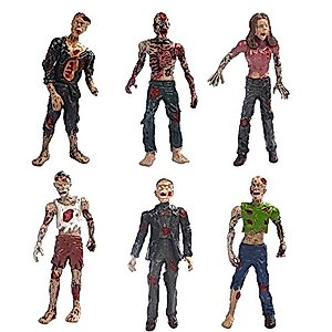 X Hot Popcorn 6 Pcs Zombie Action Figure Plastic Walking Dead Figurines
