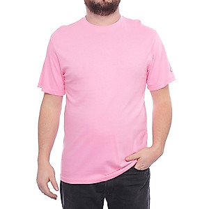 Spalding Men's Basic Crew Neck Cotton T-Shirt, Rose Bud, Small