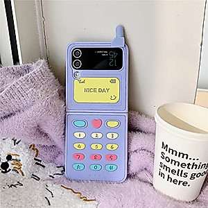 NiceKing Compatible with Samsung Galaxy Z Flip 4 5G 2022 Case Hard Plastic Frame Silicone Shockproof Cover for Samsung Z Flip 4 Purple