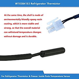 OEM W10384183 Refrigerator Thermistor For Whirlpool WPW10384183 Thermistor Compatible with W10384183CM AP6020677 2118228 PS11753996