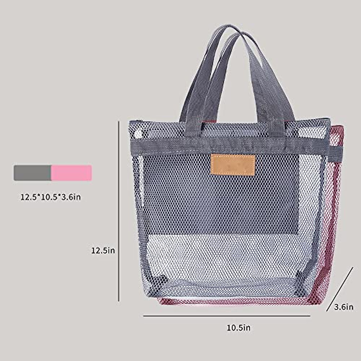 huihaochenggong 2 Pack Mesh shower caddy shower bag 12.5x10.5'' Portable Shower Tote Mesh Shower Caddy Quick Dry Shower Bag with Zipper shower caddy portable For Gym, Travel, Camp, Beach