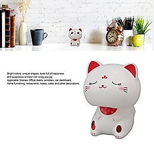 Zunate Bobble Head Nodding Cat for Car Dashboard,Solar Lucky Nodding Cat Car Decoration,Cute Miniature Cat Figure Automobile Decoration, Gifts for Men (Smiling Face)