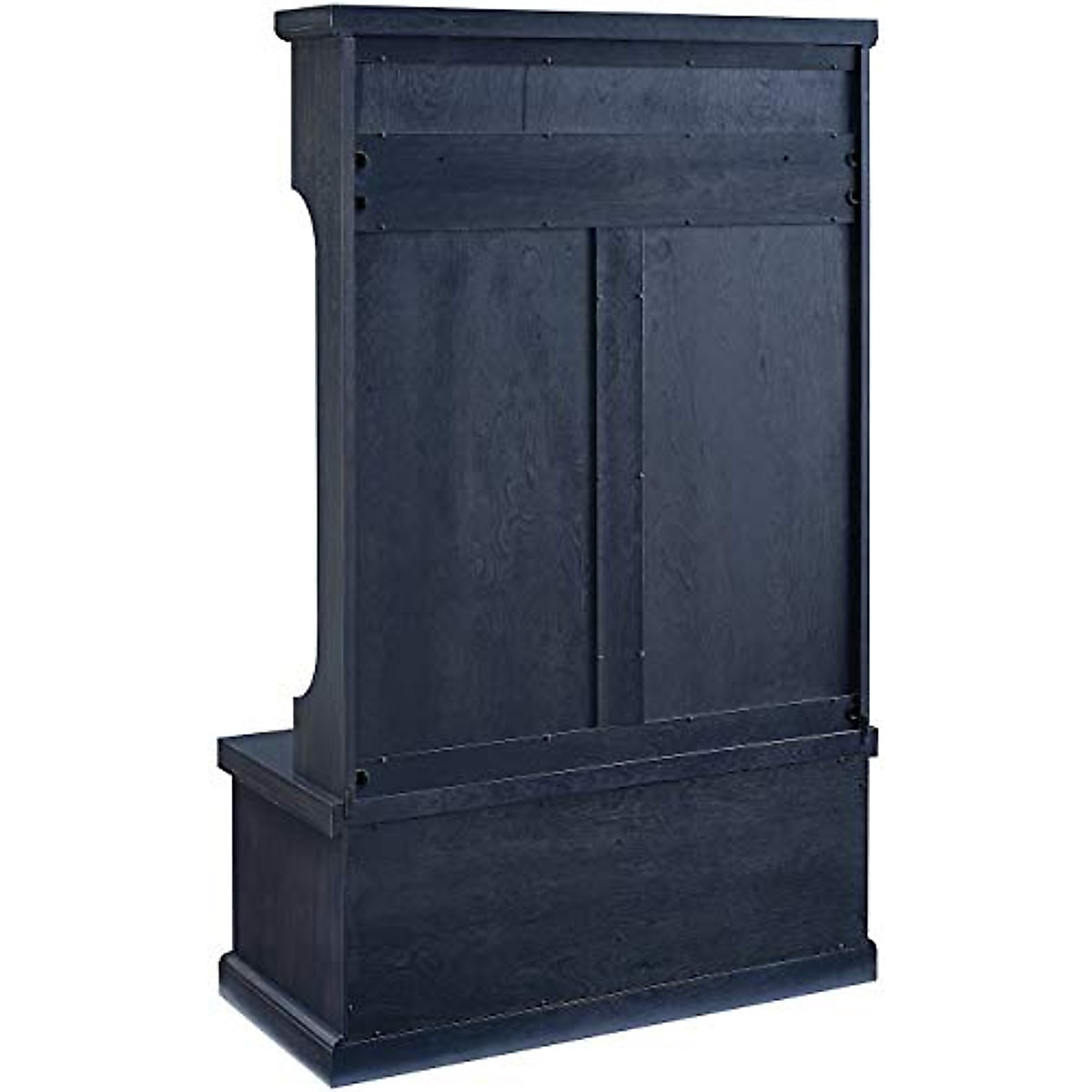 Crosley Furniture Seaside Hall Tree, Entryway Bench with Coat Rack and Shoe Cabinet, Distressed Navy