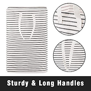 72L Large Collapsible Laundry Basket, Freestanding Clothes Hamper with Easy Carry Long Handles, Waterproof Washing Bag for Bedroom, Bathroom, and Nursery (Grey, 1 Pack)