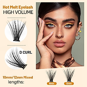 Vayator 10+12mm Mixed 12+14mm Mixed Tray Mink Eyelash Extension Natural 3D Russian Volume Faux Eyelashes Individual 20D Cluster Lashes Makeup (10mm+12mm Mixed)