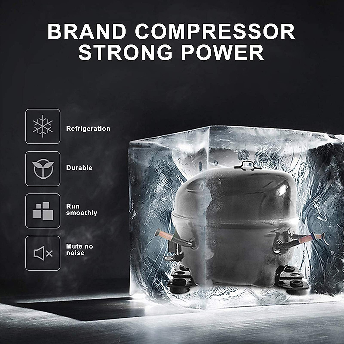 3.5 CU.FT Chest Freezer, Portable & Compact Freezer with Adjustable thermostat, for Meat, Vegetable, and Drinks, Home/Camping/Party, (Black), Chrome