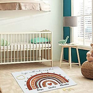 Boho Rainbow Monthly Milestone Blanket Rainbow Newborn Boy Girl Unisex Milestone Blanket Muted Rainbow Baby Monthly Picture Blanket Infant Growth Photography Background Nursery Photo Prop 40 x 50 Inch