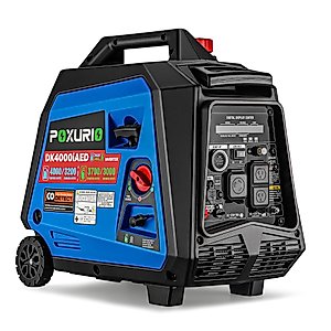 POXURIO 4000 Watt Dual Fuel Inverter Generator, Gas Propane Powered Generator Super Quiet, Remote Start/CO Sensor/RV Ready/EPA for RV, Camping and Home