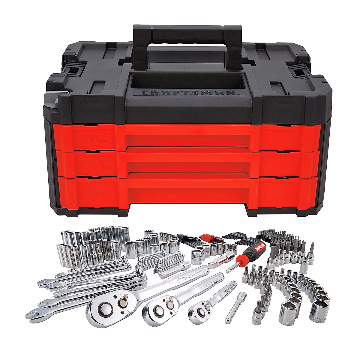 Craftsman Mechanics Tool Set, 230-Piece Hand Tool and Socket Set with 3-Drawer Tool Box (CMMT45305)