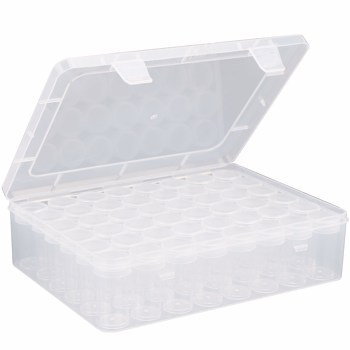 Bluedale 2 Pack Diamond Painting Storage Containers, 96 Slots Plastic Bead Organizer Box and 6 Sheets Labels, Small Embroidery Box for Diamond Painting Accessories, Craft, Seeds, Diamond Dots Storage