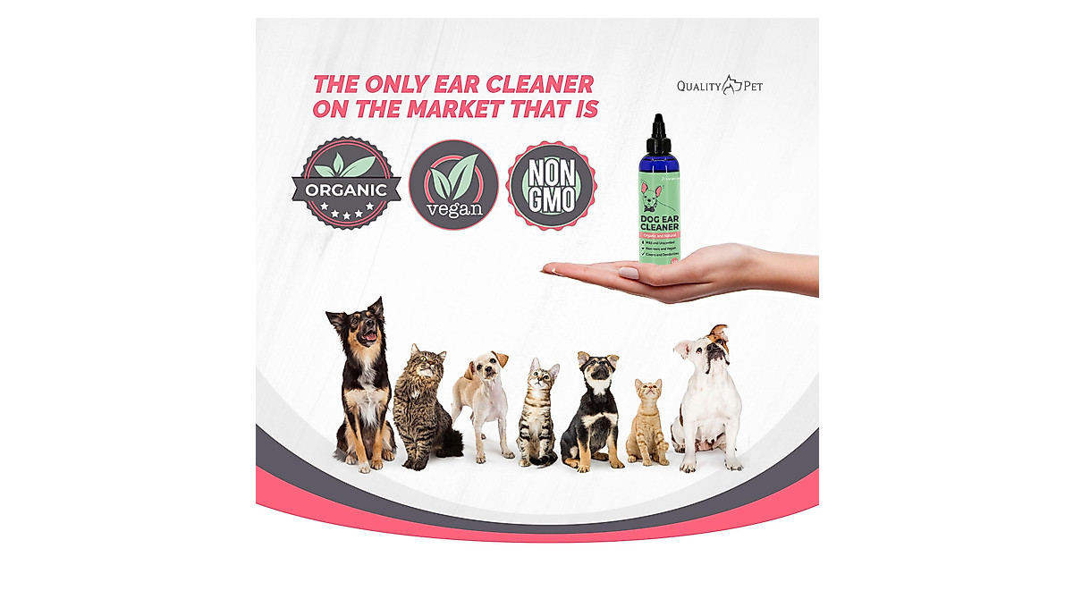 QualityPet Organic Dog Ear Cleaner Solution for Healthy Ears