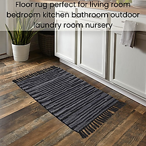 Cote De Amor 2 Pack Reversible Floor Rug 24"x36" (2'x3') Cotton Chindi Rag Rug, Farmhouse Rag Rug for Living Room Bedroom Bathroom Kitchen Nursery Entryway Laundry Room - Multi Colored