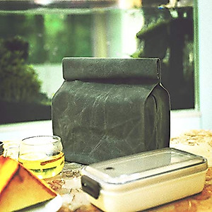 Kaaltisy Waxed Canvas Lunch Bags Work Lunch Box Eco-friendly Reusable Lunch Bag with Hook and Loop Closure, Green, Soft Handfeel