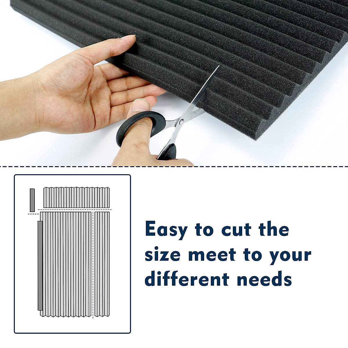 Pearwow Window Air Conditioner Side Panels,Window AC Side Panel Foam Insualtion Kit,17in High x 9in Wide x 7/8in Thick,2 Pack,Black