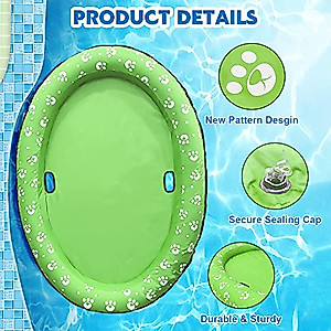Ginkago Inflatable Pool Floats for Dogs Pet Swimming Pool Floating Row Bed Paddle Paws Floaties Doggy Puppy Pool Float for Summer Green