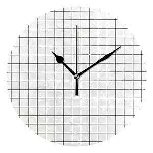 Haskirky Round Digital Clock White Grid Creative Decorative Quiet Not Ticking Clock,Bedroom Living Room Bathroom Kitchen Office Wall Ornament (Gold 10x10In)