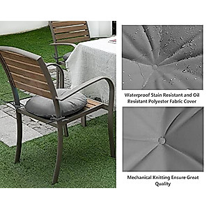 ROSNINIKA 2 Pack Round Bistro Seat Cushions Bistro Chair Cushion Round Cushion Outdoor Chair Cushions with Ties 15x15x4 Inches Gray