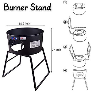 ARC, 23" Heavy Duty Stainless Steel Concave Comal Set with 80,000BTU Propane Burner Stove and Burner Stand, Discada Disc Cooker, Great for Backyard and Outdoor Cooking