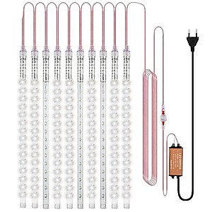 TURN RAISE Rain Drop Lights 30cm 10 Tubes 300 LED,Meteor Shower Lights UL Certified Icicle Cascading Lights for Christmas Holiday Party Home Patio Outdoor Decoration,White