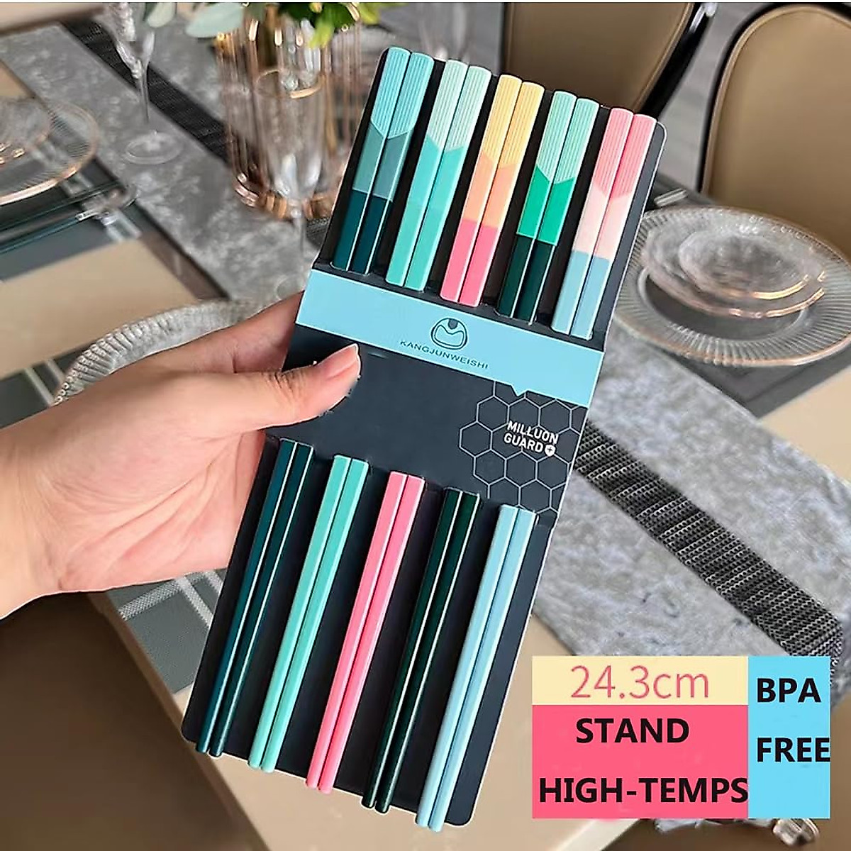 Fejapa 5 Pairs Reusable Chopstick Helpers Training Chop sticks Adult Senior Elderly Practice Chopsticks for Beginners Right Left Handed Chinese Learning Chopstick Dishwasher Safe Chop stick Trainer