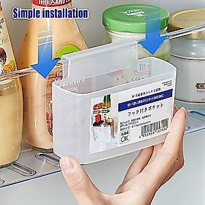Klyuqoz Mini Fridge Accessories Pack of 6, Refrigerator Door Organizer, Condiment Organizer, Mini Hanging Storage Boxes for Home Kitchen Saucing Storage, Clear