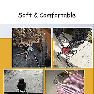 Bonaweite 4Pack Birds Foot Rings, Parrot Leg Bands Opening Feet Ring, Suede Cloth Bird Foot Protector Identification for Pigeons African Grey Cockatoo Macaw Ringneck Parakeet Cockatiel