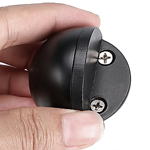 Sumnacon Floor Door Stopper, Stainless Steel Door Stopper with Rubber Bumper-Contemporary Safety Floor Mounted Doorstop with Hardware Screws, Heavy Duty Home Commercial Floor Door Stop (10 Pcs Black)