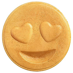 Heart Eyes Emoji Mini Waffle Maker - Make Breakfast Special for Boys & Girls w Cute Personal-Sized 4" Smiley Face Pancakes - Non-Stick, Easy to Clean, Unique Fun Gift or Summer Morning Treat for Kids