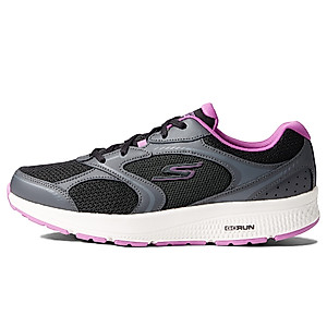 Skechers Women's GO Run CONSISTENT-ANAHITA Sneaker, Black/Purple, 7.5