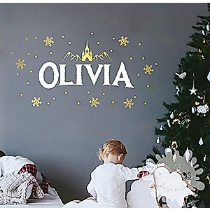 Frozen style custom name/Name Wall Decal/Nursery decal/Personalized Sticker/Baby Name Decal/Girls room/gift/winter/let it go