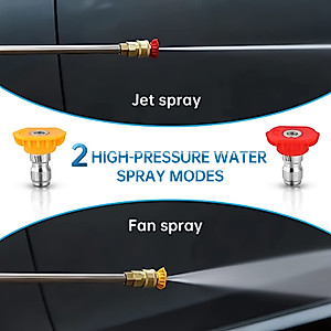 VANPET All Metal High Pressure Power Washer Wand for Garden Hose with Jet Nozzle and Fan Nozzle, Hydro Jet Power Sprayer for Car Washing or Garden Cleaning (001)