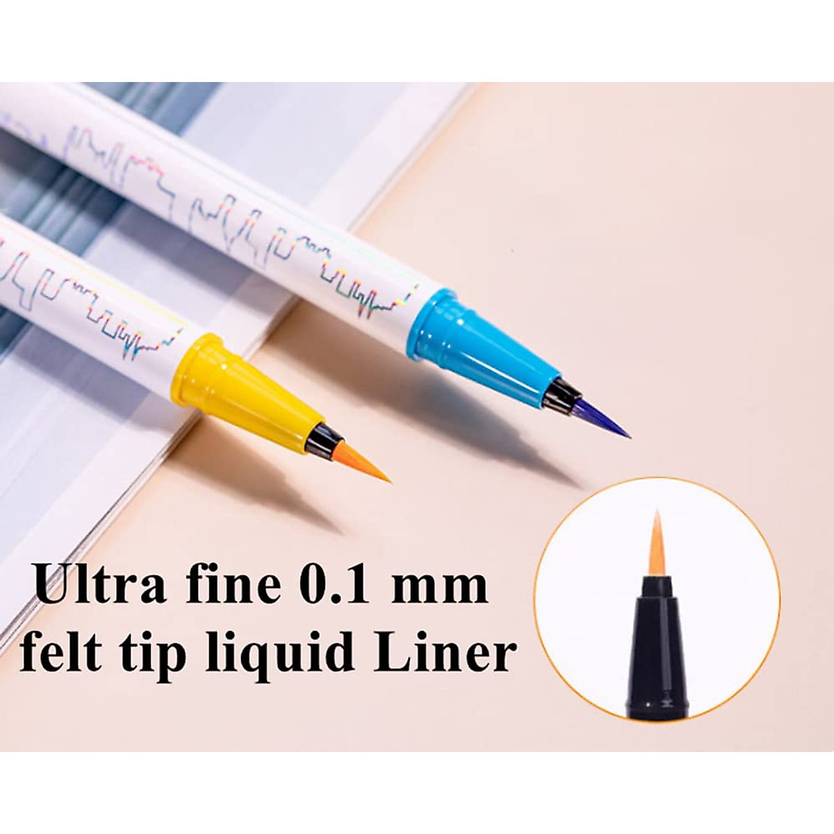 ICATHUNY Liquid Eyeliner Durable Long-lasting Colored Eyeliner,Highly Pigmented, No Smudging,Waterproof High-pigmented Colorful Eyeliners for Eye Makeup for Women and Girl (White)