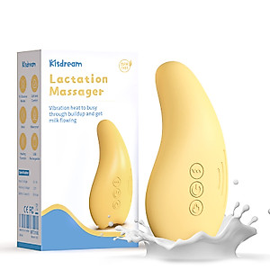 Breast Massager Warming Lactation Compress Breastfeeding: Mastiti Clogged Duct Engorgement Relief - Vibrant & Warmer Waterproof Heating Milk Warmer Breastmilk Pals (Yellow)