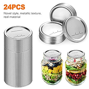 24-Pack 70 MM Regular Mouth Canning Jar Lids - Leak Proof & Airtight Seal Split-Type Metal Lids, Suitable for Ball & Kerr Jars, Food Grade Material