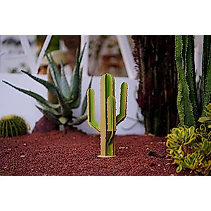 Metal desert cactus Rustic Sculpture The cactus Plant Home Decor Rustic Hand Painted The cactus Garden Ornaments Outdoor Decor Figurines Home Yard Decorations Stakes Lawn Ornaments (3 PCS green)