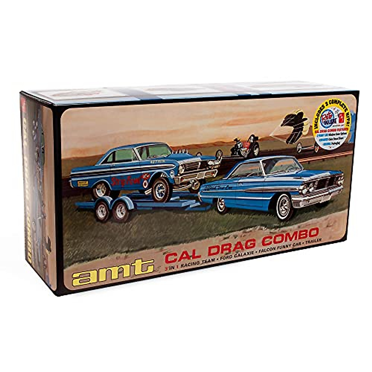 AMT Cal Drag Combo 1964 Galaxie, AWB Falcon & Trailer 1:25 Scale Model Kit