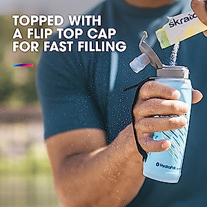 HydraPak UltraFlask Speed 500ml 2-Pack - Collapsible Soft Flask Water Bottle for Hydration Vests and Running Packs with Easy Open Cap (500 ml/17 oz), Malibu Blue