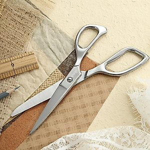 LIVINGO Sharp Tailor Fabric Scissors - 7" Professional Forged Stainless Steel Heavy Duty Sewing Metal Shears All Purpose, Crafting Scissors for Dressmaking Denim Canvas Cloth Leather and Felt