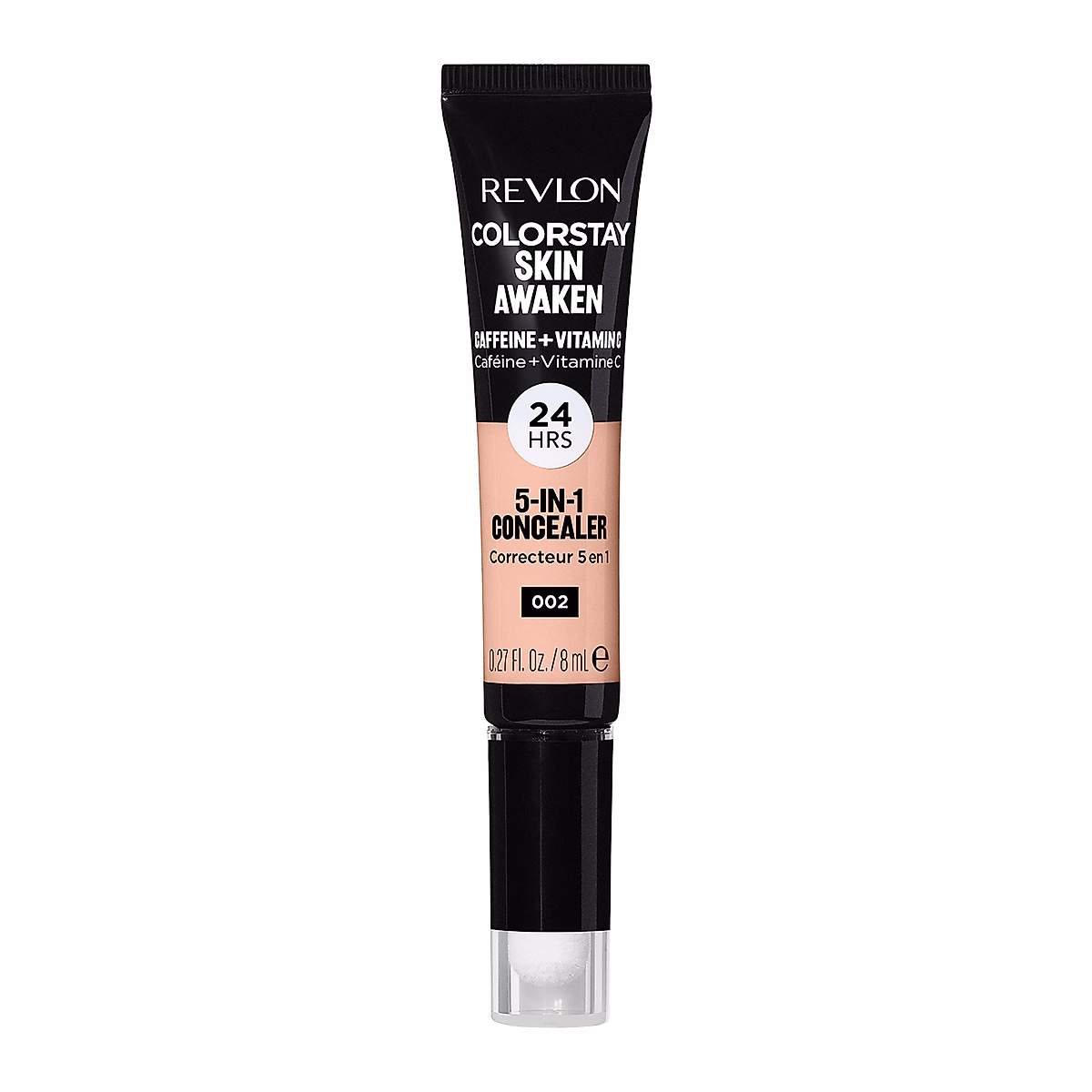 Revlon ColorStay Skin Awaken 5-in-1 Concealer, Lightweight, Creamy Longlasting Face Makeup with Caffeine & Vitamin C, For Imperfections, Dark Circles & Redness, 002 Universal Brightener, 0.27 Fl Oz