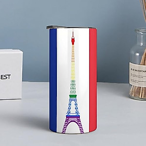 France Gay Flag Funny Coffee Mug Stainless Steel Travel Insulated Tumbler Double Wall Water Cup 10 Oz