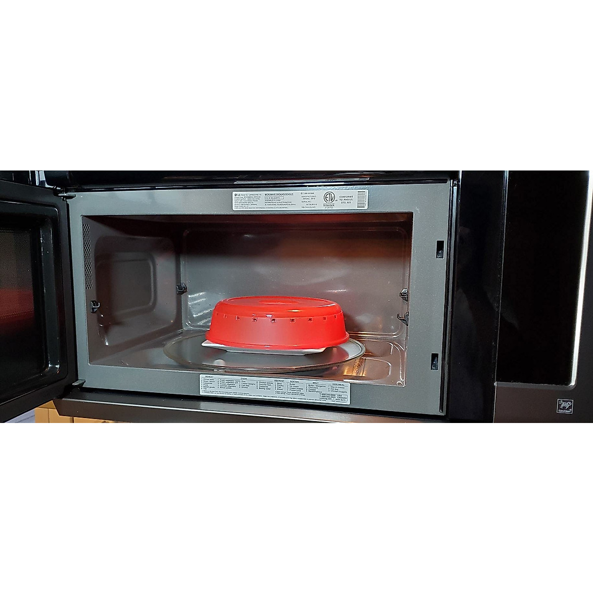 Rock 4 Pack of Microwave Plate Bowl Splatter Cover. Keep Your Microwave Clean While Heating Messy Items with Vented, Colorful Lids! (4100)