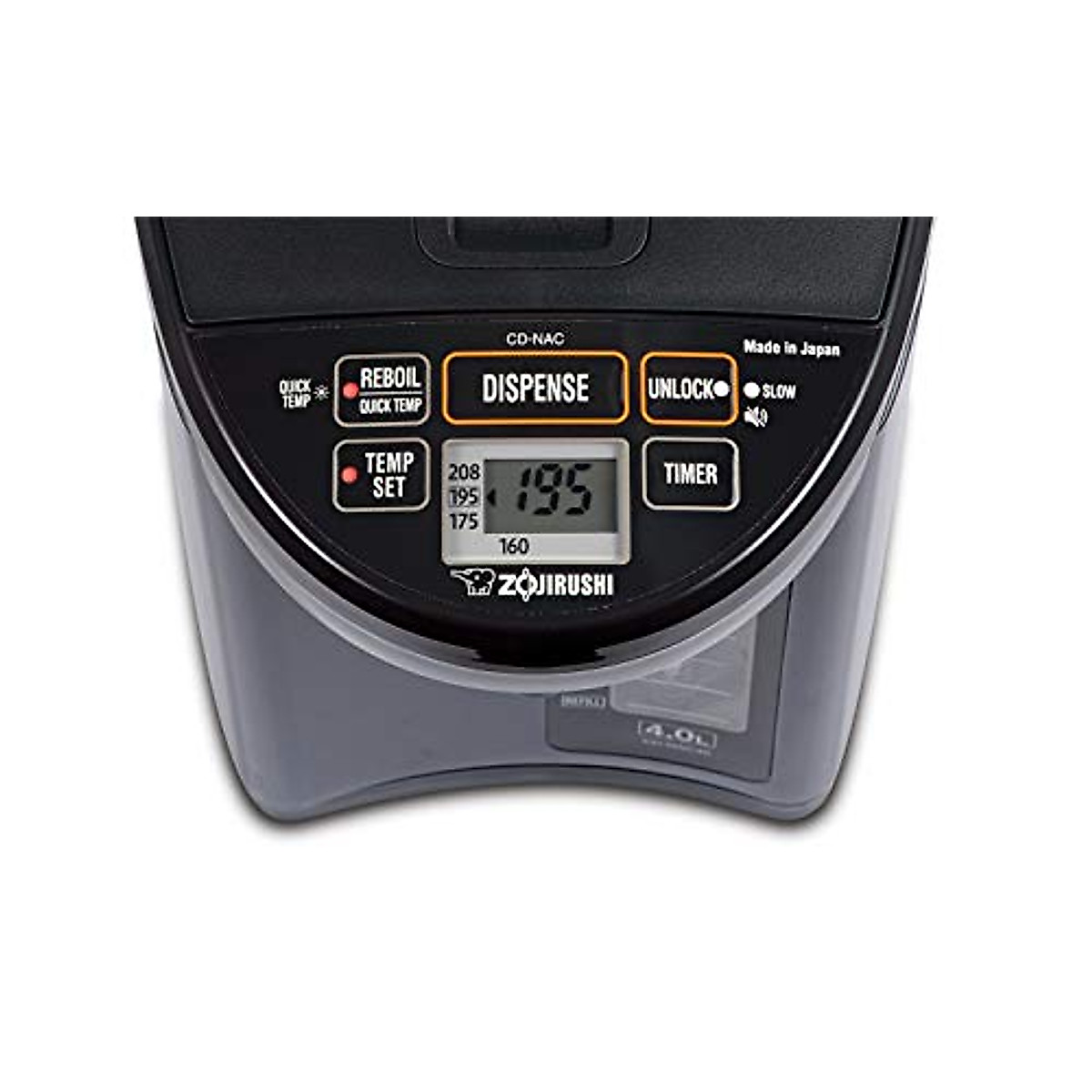 Zojirushi CD-NAC40BM Micom Water Boiler & Warmer, 4.0 Liter, Metallic Black