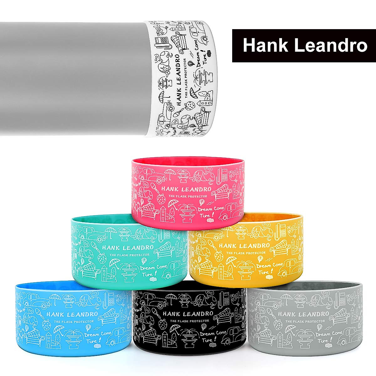 Hank Leandro Upgraded Protective Silicone Boot for 32-40oz Water Bottle,BPA-Free Safe Anti-Slip Bottom Sleeve Cover