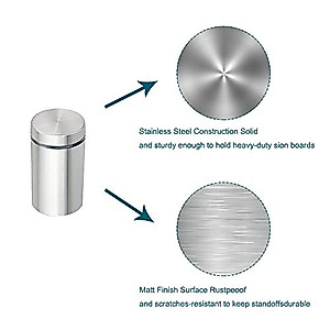 Stainless Steel Standoff Screws, 20Pcs 1/2 x 1 Inch Wall Standoff Sign Holders Screws, Mounting Glass Hardware for Hanging Acrylic Picture Frame, Advertising Screws Kit