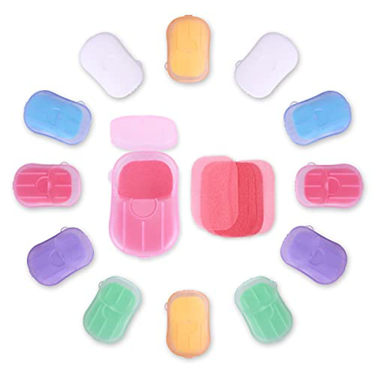 Bamsod 12 Boxes (240 sheets) Soap Paper Sheets Portable Disposable Travel Scented Bath Slice Sheet Foaming Paper Soap Confetti Slide Flakes for Travel and Outdoor …