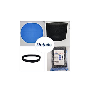 Smilefil 3 Pieces of 90585 Foam Filter Sleeves, 6 Pieces of Shop Vac Reusable 9010700 Dry Filter Disc Bags & 6 Retaining Bands, for Most Shop-Vac Wet/Dry Shop Vacuum Cleaners