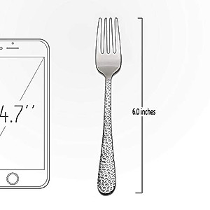 12-Piece Kids Toddler Fork Set, HaWare Stainless Steel Preschooler Utensils Mini Flatware Set, Hammered Pattern(Adult Look) Cutlery, BPA Free and Dishwasher Safe
