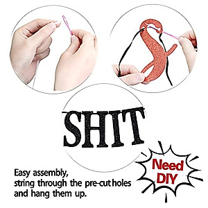 Black Glitter Look At You All Clever & Sh*t Banner, Class of 2023/Congrats 2023 Grad/Done & Congratulations, 2023 Graduation Party Decorations